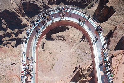 Skywalk on glass above the Canyon floor